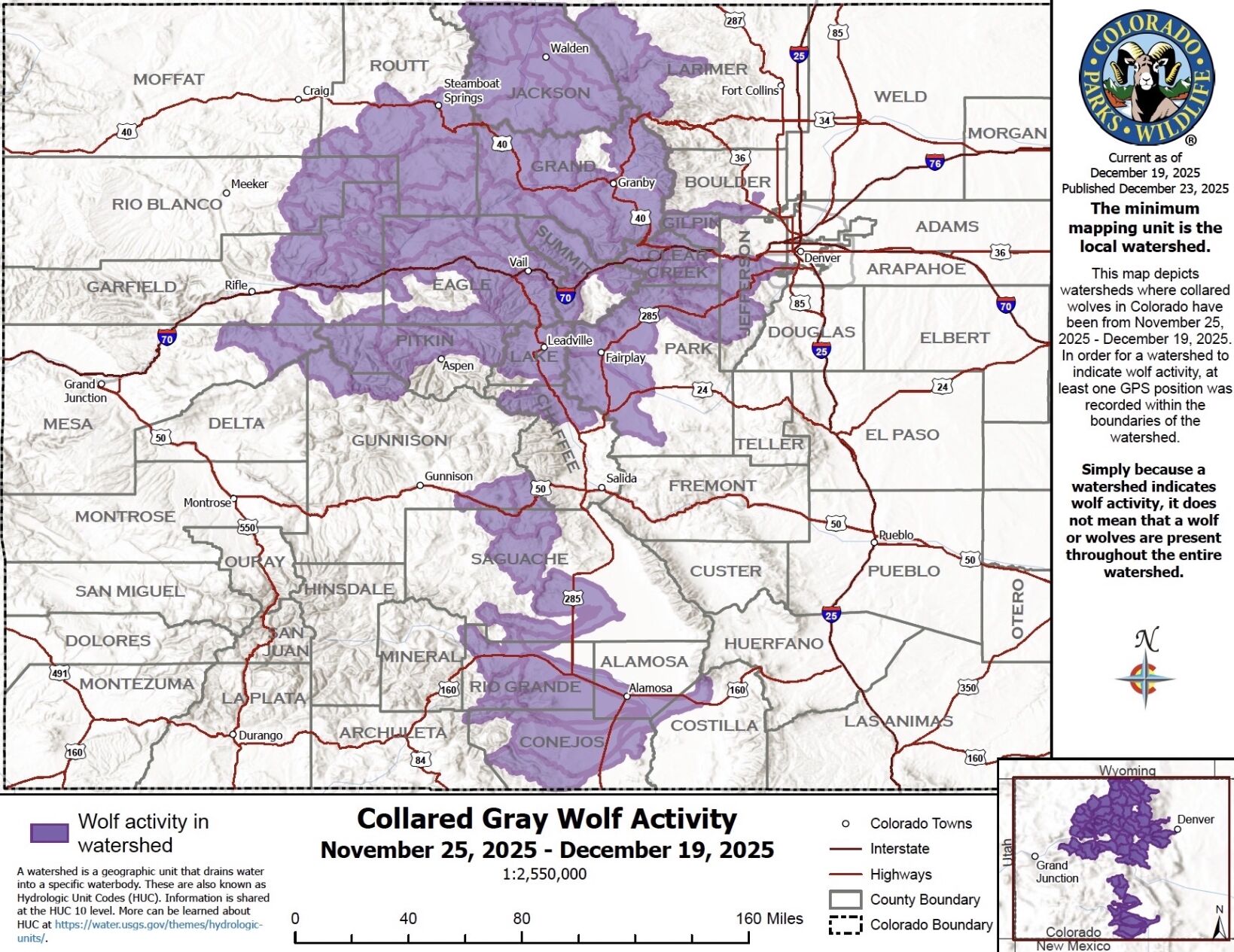 CPW releases latest gray wolf activity map for December | Local News ...