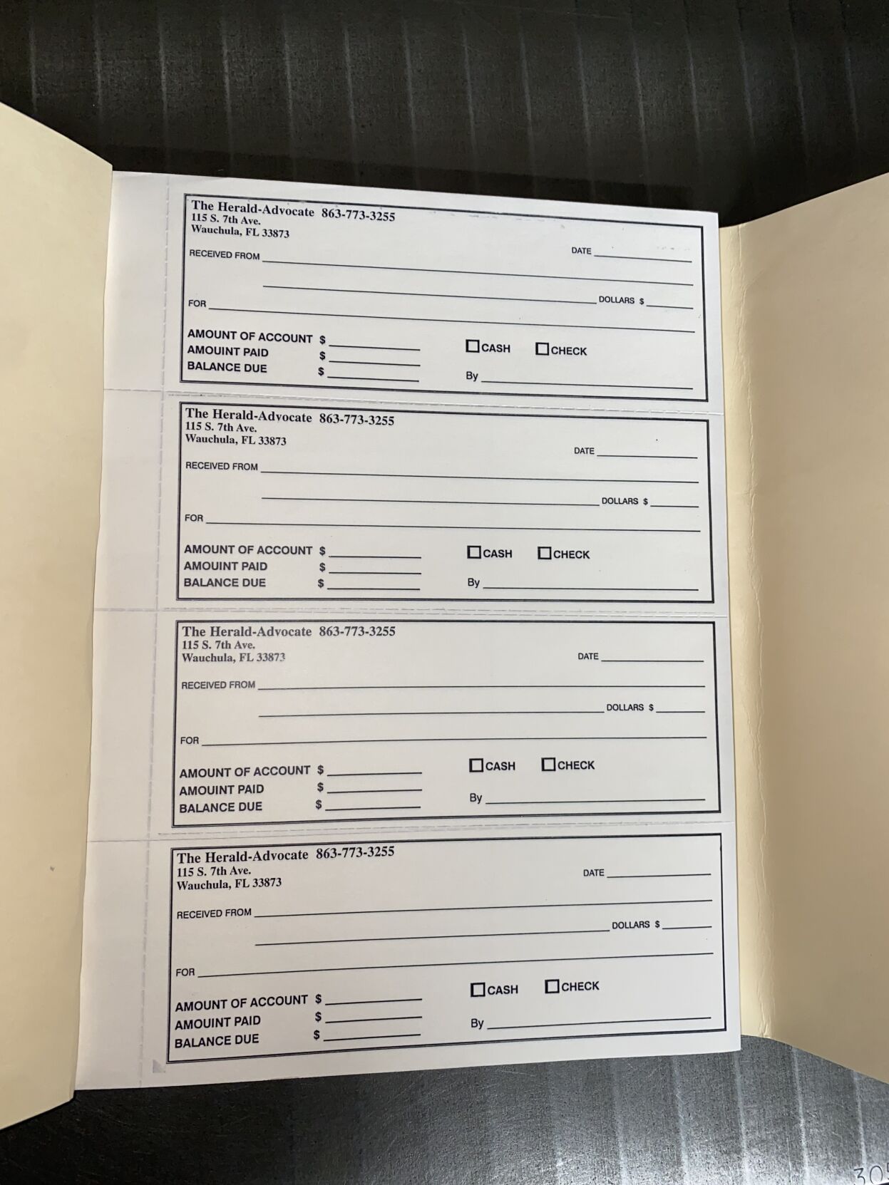 Receipt Books | Commercial Printing | theheraldadvocate.com