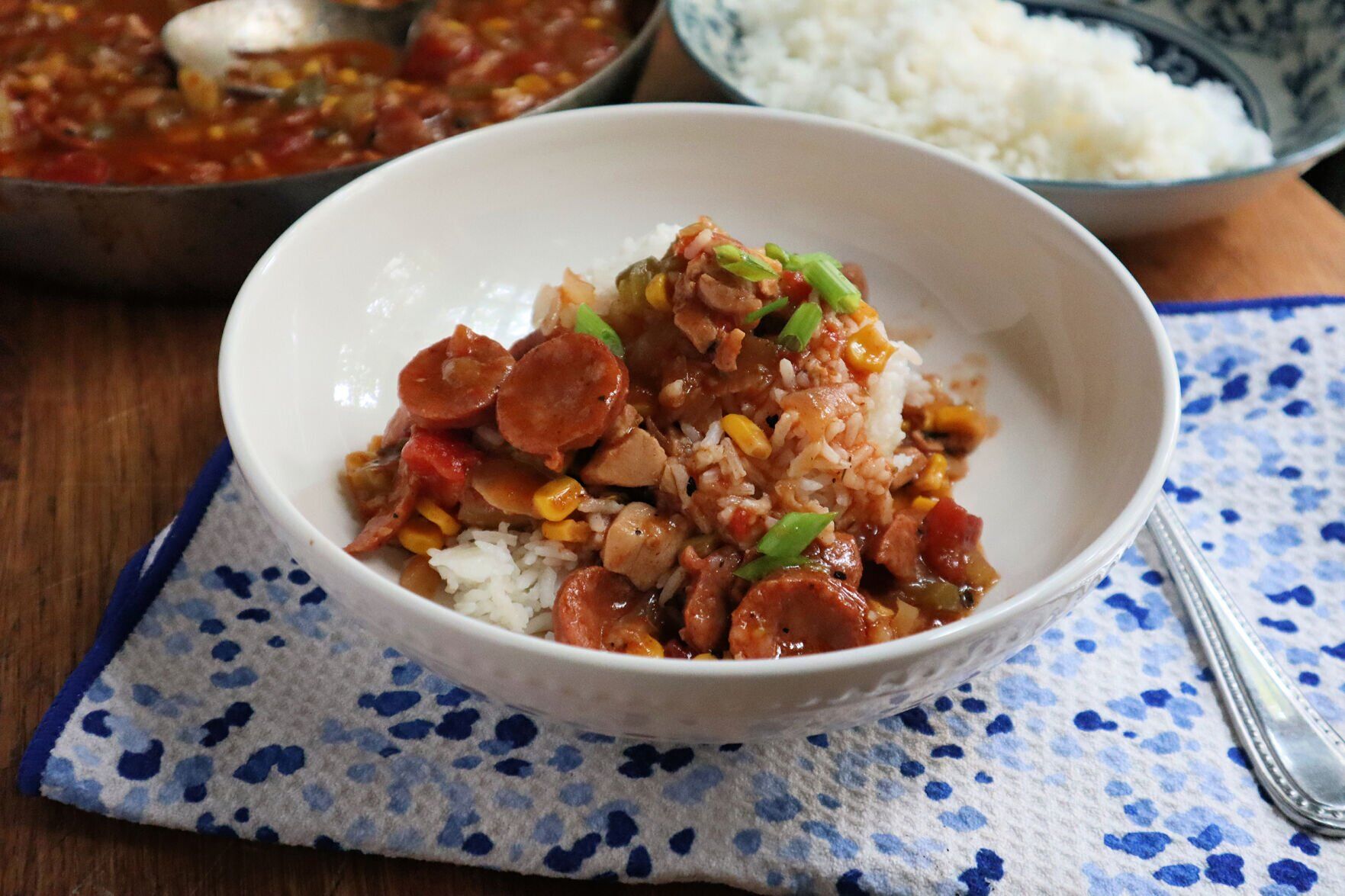 Easy roux-less gumbo features Creole spices, chicken and sausage ...