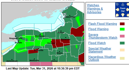 UPDATE: Flash flood warning extended for Livingston County; flood ...
