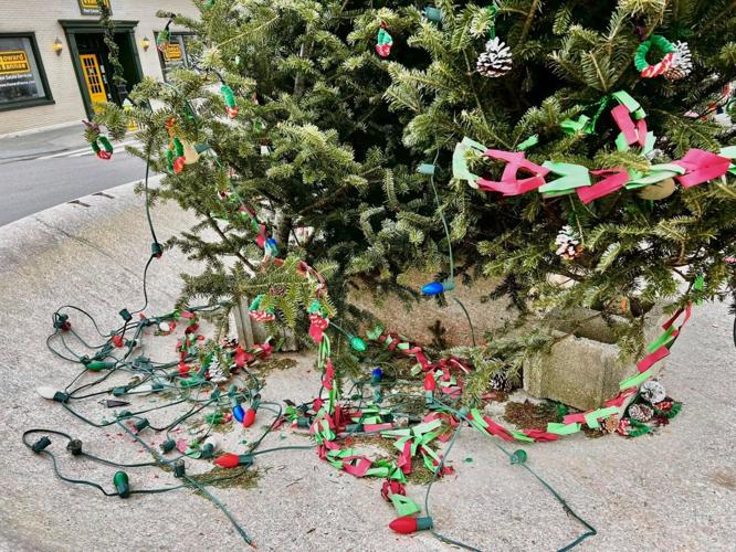 destroyed christmas tree