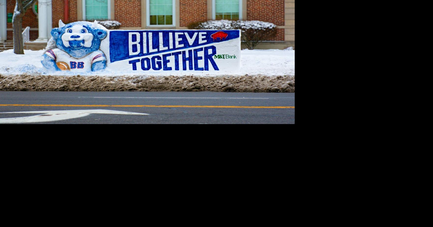 WATCH: Eric Jones creates 'Billieve Together' snow sculptor outside ...