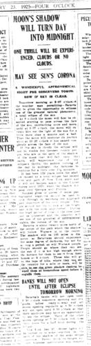 Once in a lifetime: 1925 was last time total solar eclipse graced ...