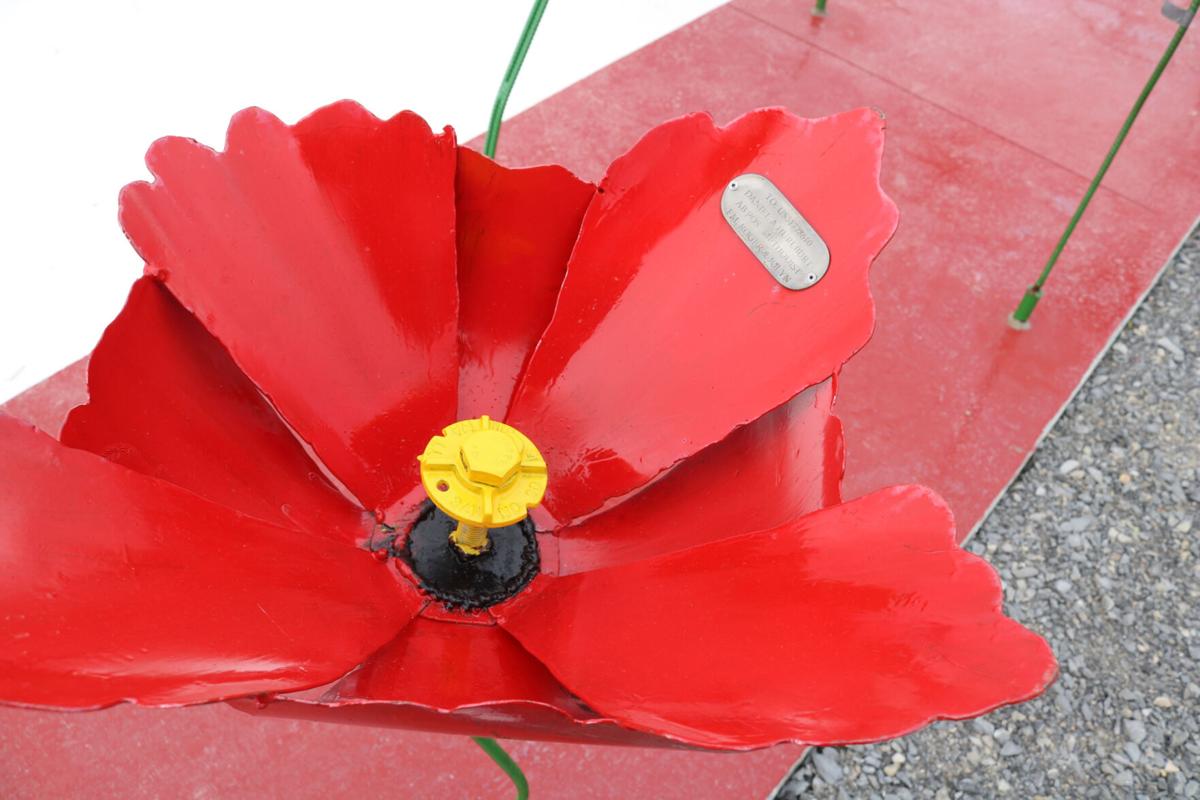 Metal poppies installed at new veterans monument | Local News | thelcn.com