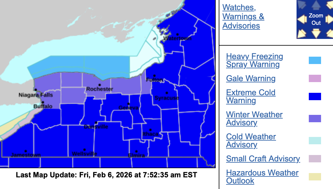 Extreme cold warning, cold weather advisory issued for GLOW counties ...