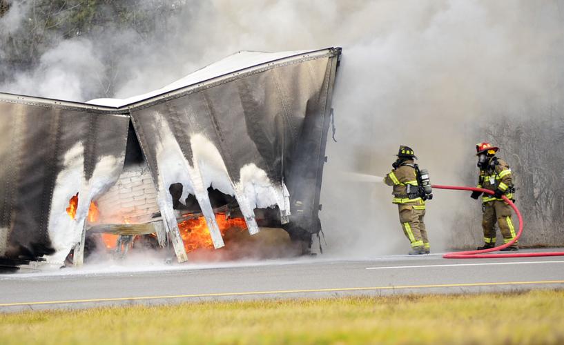 WATCH: Trailer burns during Thruway blaze in Le Roy | Local News ...