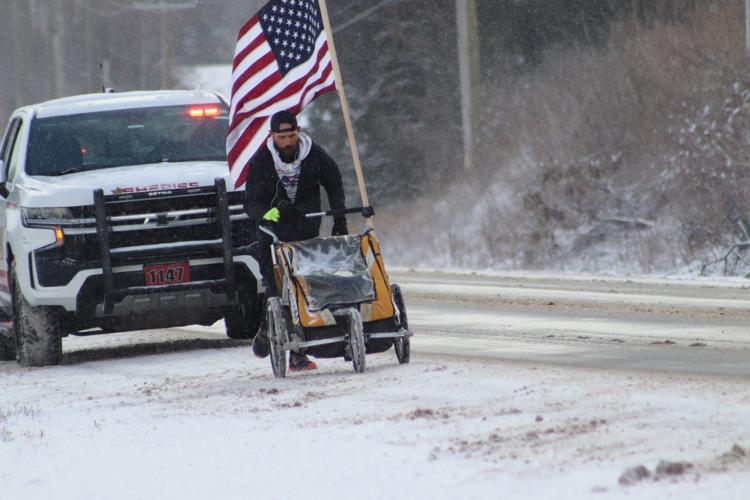 Neither wind nor snow can stop Noah Coughlan on 'Run for America ...