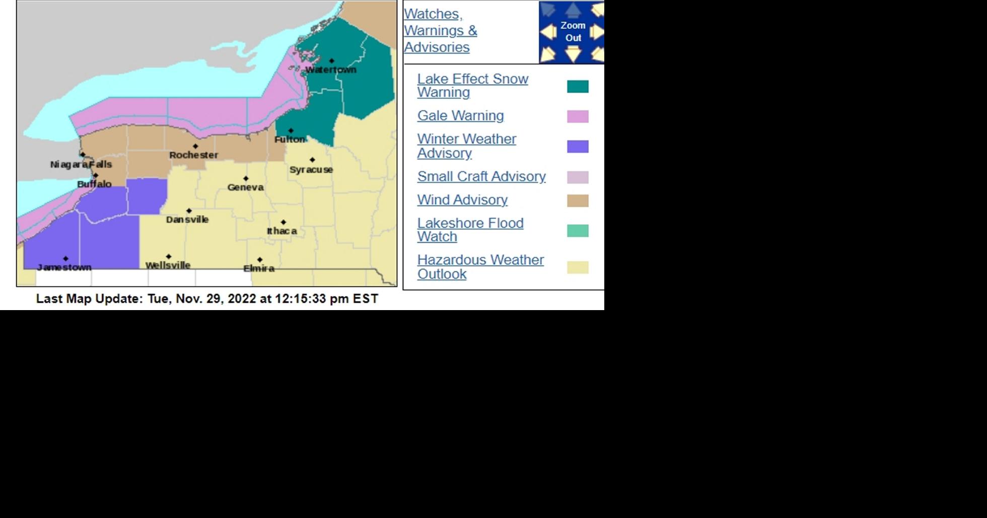 UPDATE: Wind, winter weather advisories to begin Wednesday | Local News ...