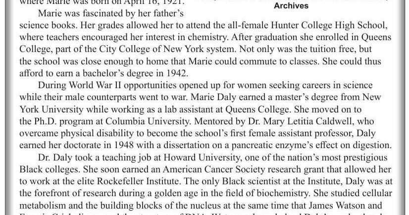 (LISTEN) Women's History Month Profile: Marie Maynard Daly | Lifestyles ...