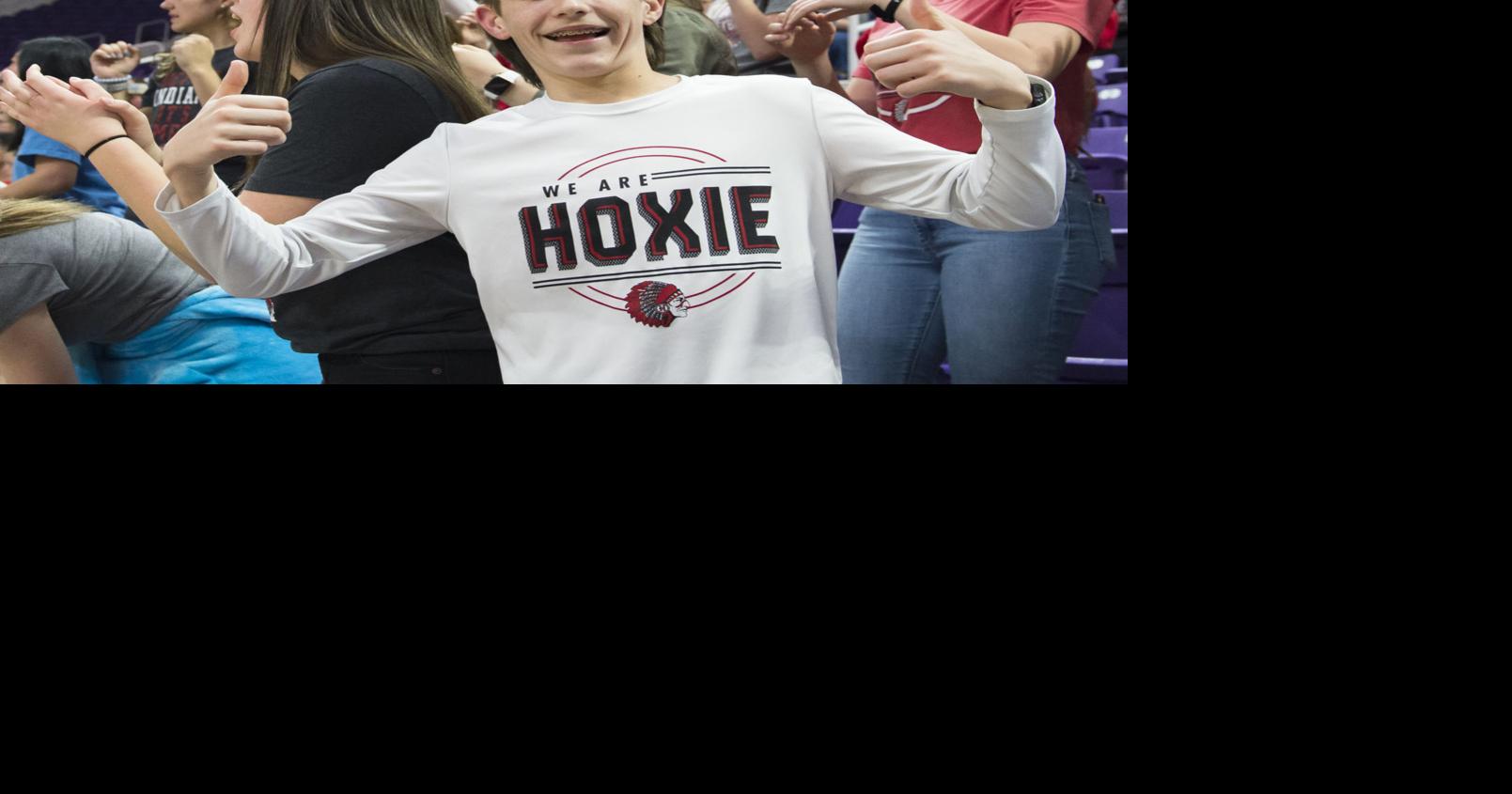 Tate Weimer supports Hoxie from the student section Thursday evening at ...