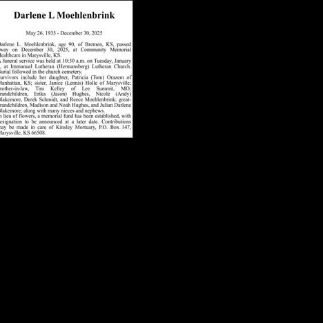 Darlene Moehlenbrink | | themercury.com