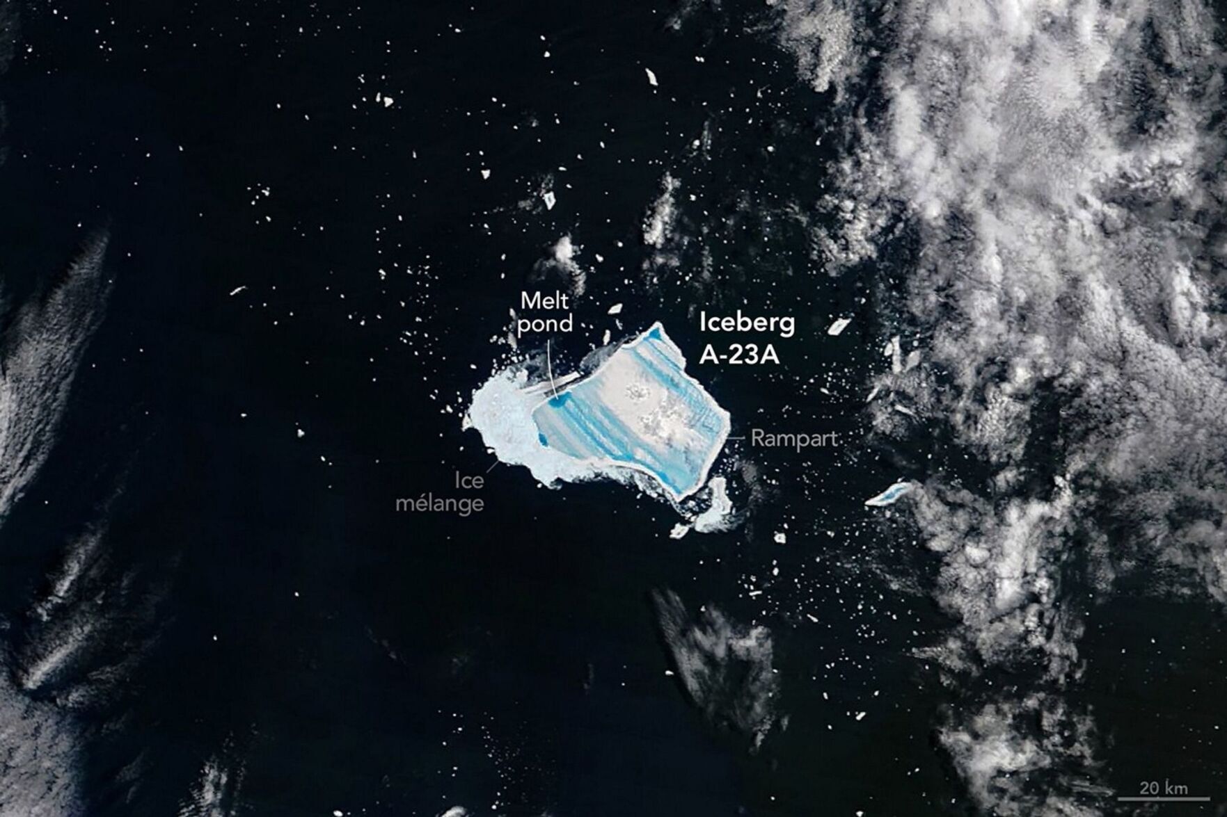 Iceberg that once world’s largest turning blue as it melts and dies ...