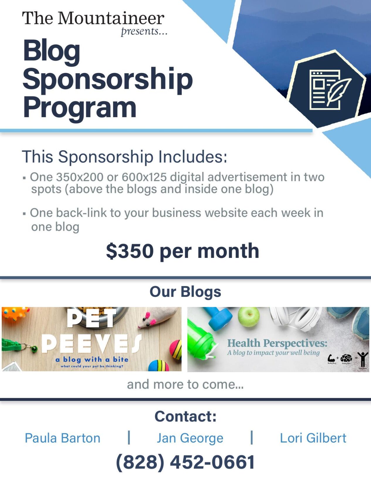 Blog Sponsorship | | themountaineer.com
