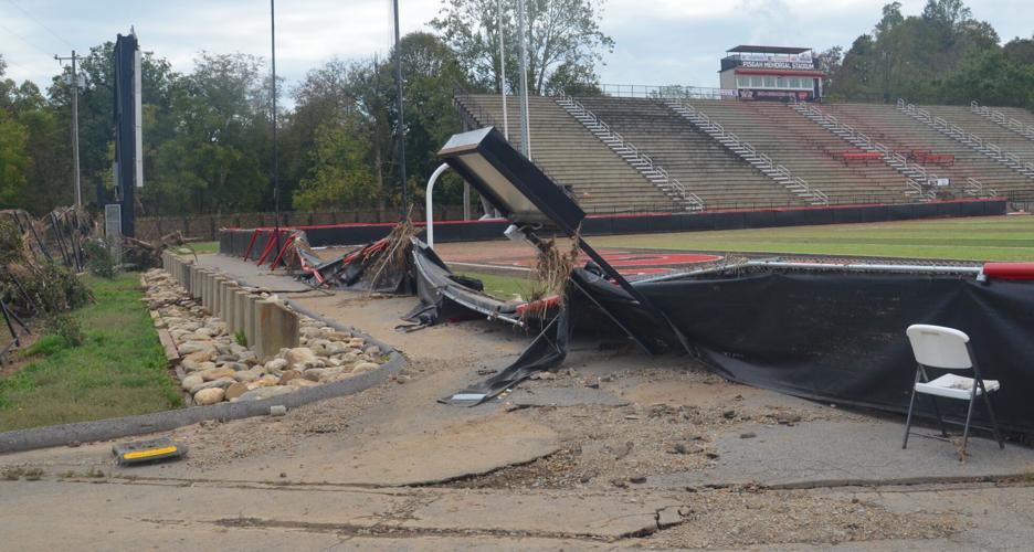 PHOTO GALLERY: Flood damage at Pisgah Memorial Stadium | Sports ...