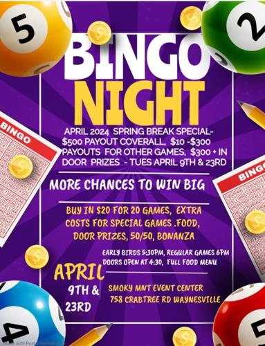 Hundreds in payouts during Bingo night at Smoky Mountain Event Center ...
