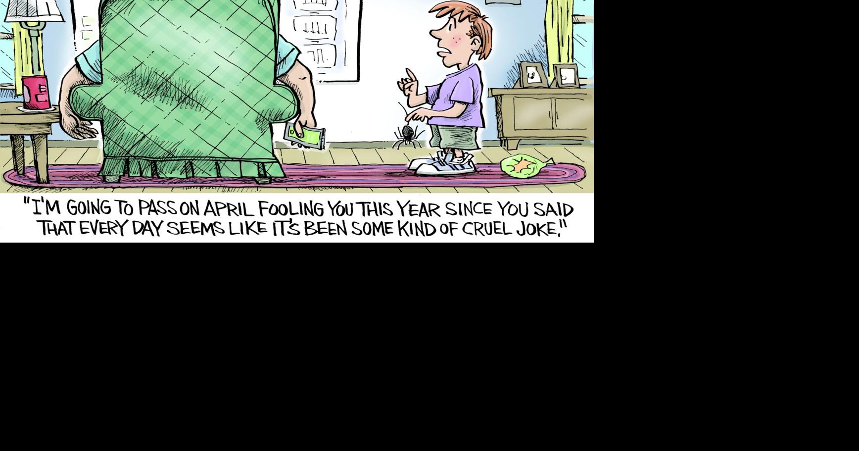 editorial cartoon April Fools.jpeg | Cartoons | themountaineer.com