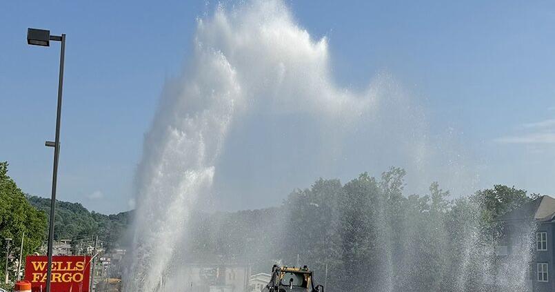 There she blows! Road crews rupture water main on Russ | News ...