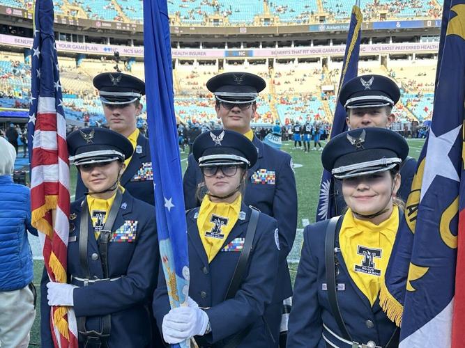 In the spotlight: Tuscola JROTC presents the colors at Carolina ...