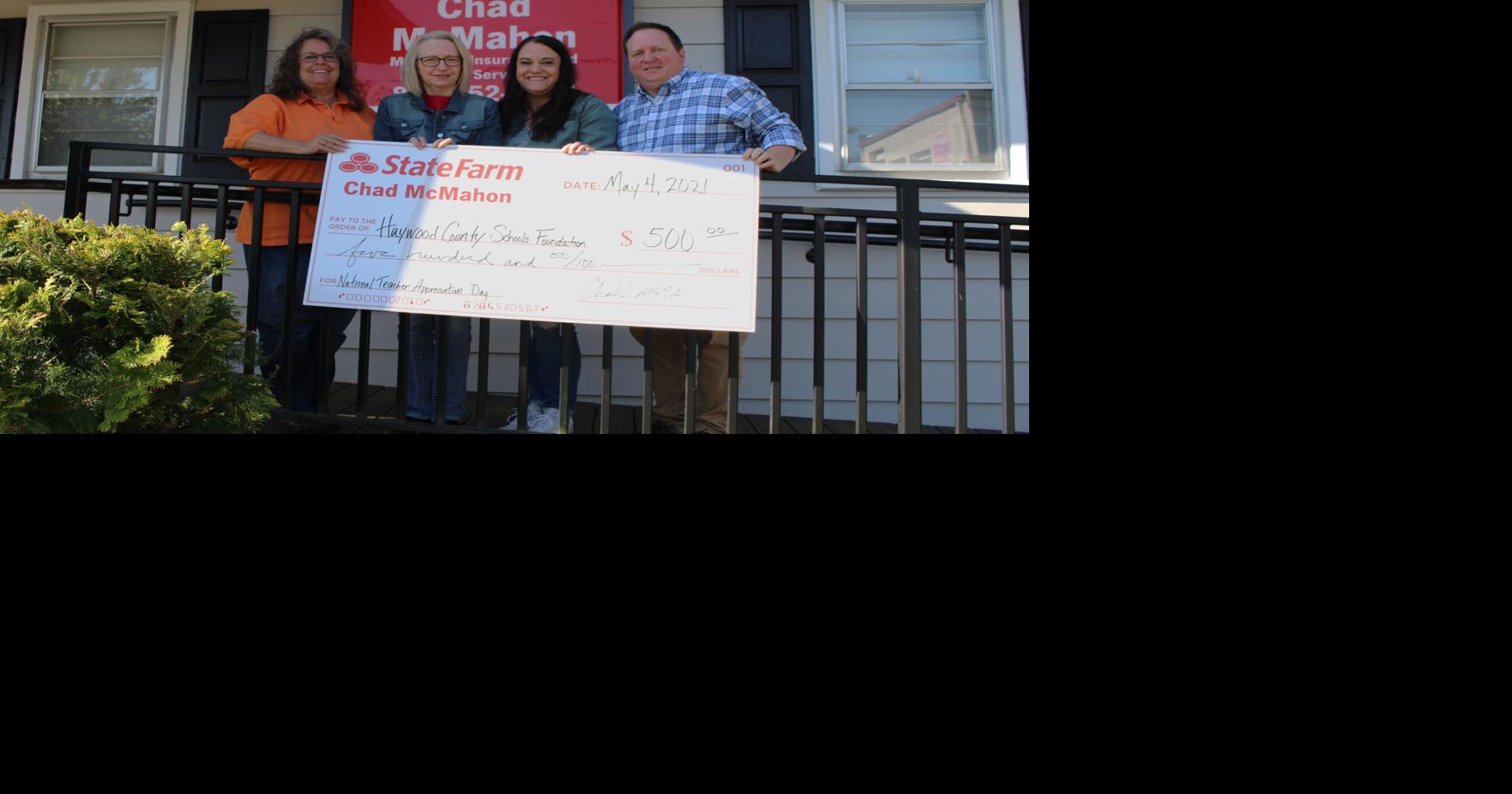 Chad McMahon State Farm donates $500 for teacher appreciation week ...