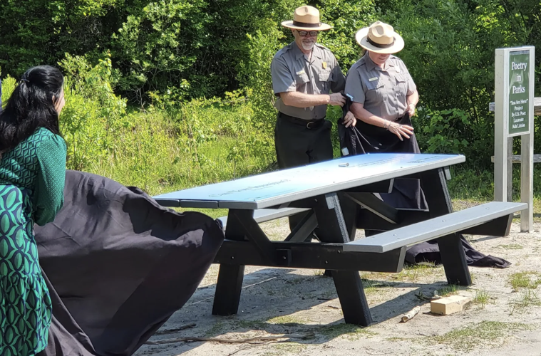 Picnic table inscribed with poem to be gifted to Purchase Knob by ...