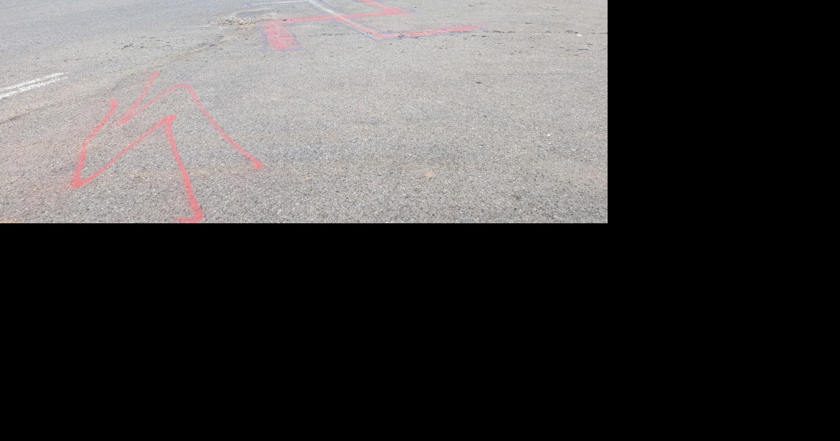 Nazi graffiti spray-painted on road at J-Creek intersection | News ...