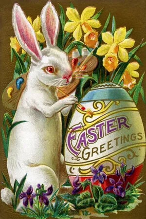 Easter Bunny vintage 1900 greeting card | | themountaineer.com