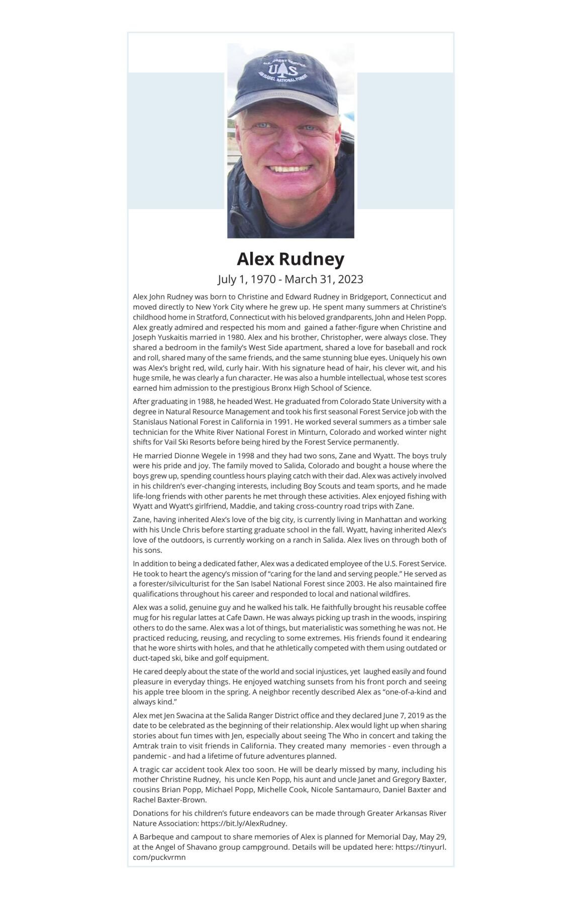 Alex John Rudney | Obituaries | themountainmail.com