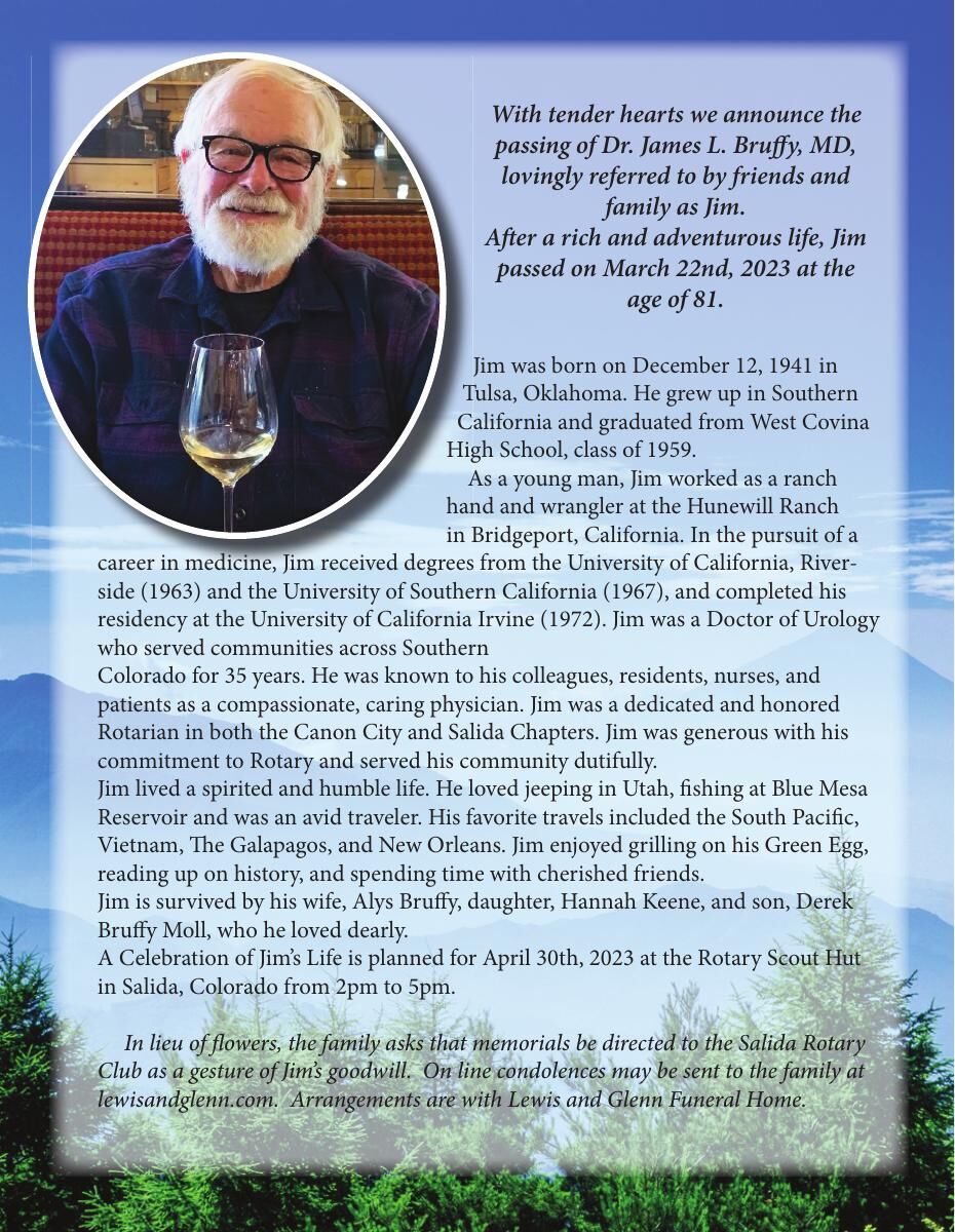 Dr. James L. Bruffy, MD | Obituaries | themountainmail.com