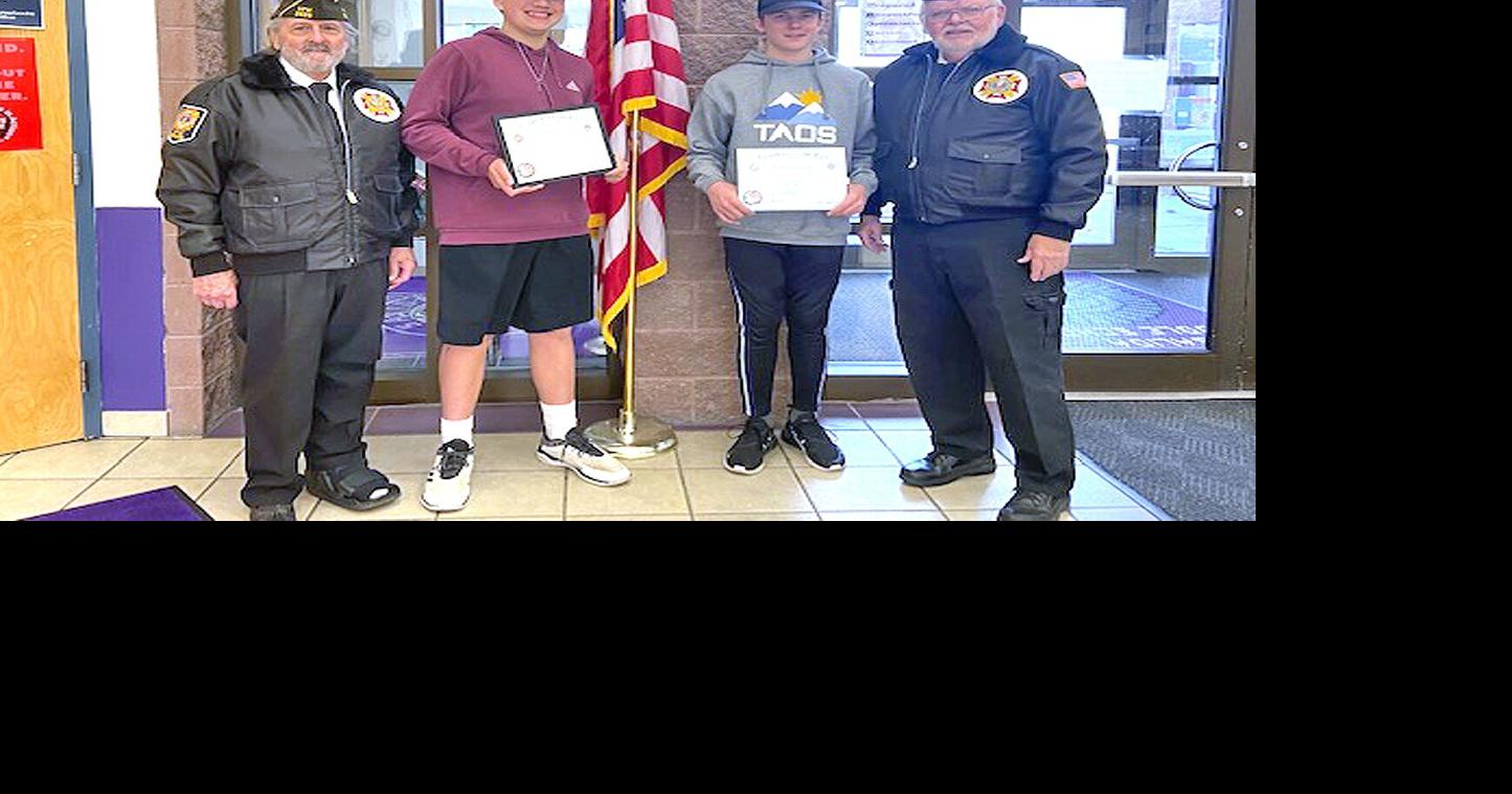 Eighth graders receive VFW awards for Patriot’s Pen | Local News ...