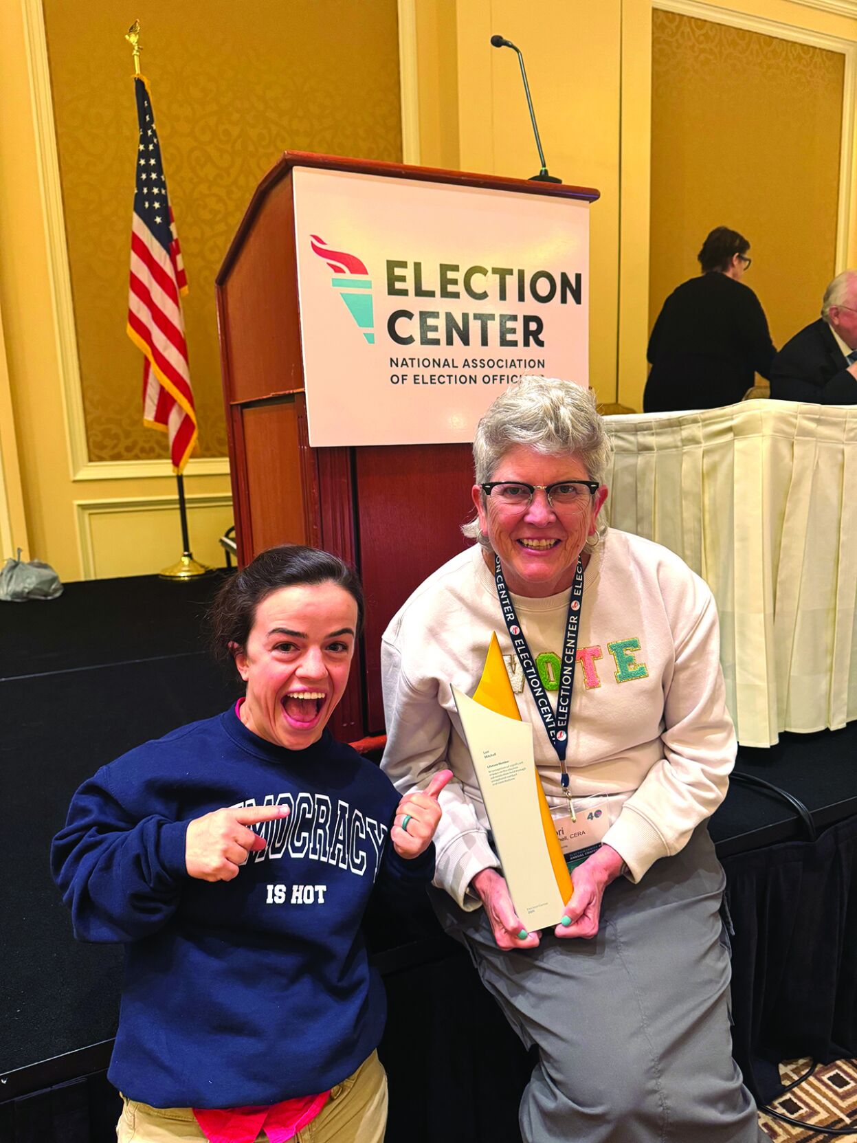 Lori Mitchell receives Lifetime Achievement Award from Election Center ...