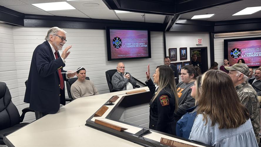 GFD swears in Chief David Gray, Lt. Kandra McCarter | News ...