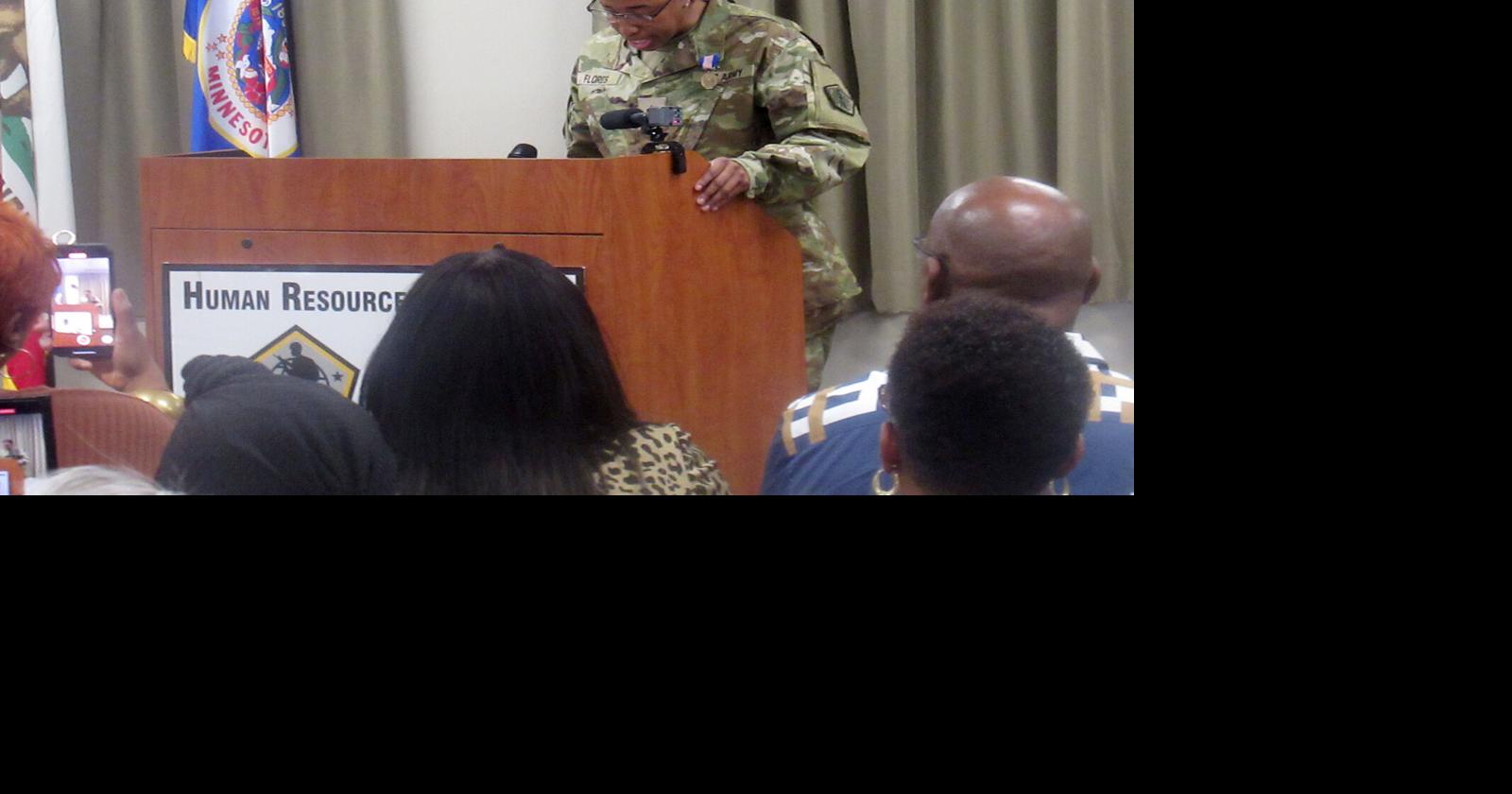 Newly promoted staff sergeant receives medal for saving woman's life ...