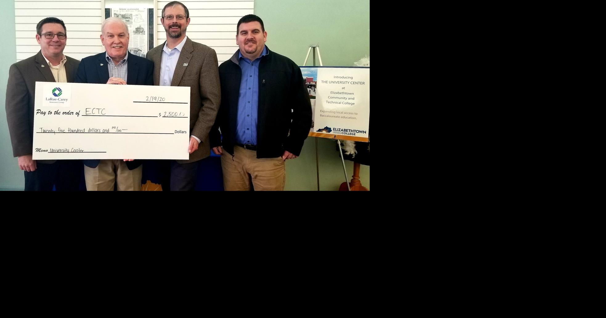 LaRue-Carey Insurance Group presents donation to University Center ...
