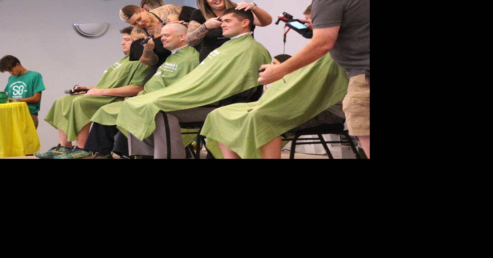 Volunteers shave heads for childhood cancer | Local News ...