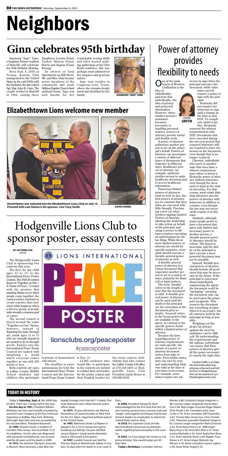 Page B08 | e-Edition | thenewsenterprise.com