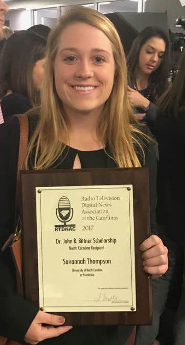 UNCP’s Savannah Thompson Awarded Prestigious John Bittner Scholarship ...