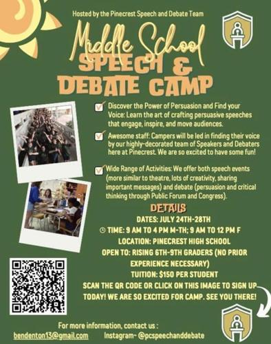 Middle School Speech and Debate Camp Registration Open | Features ...