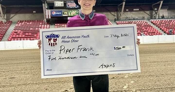 Piper Frank receives scholarship from All American Youth Horse Show ...