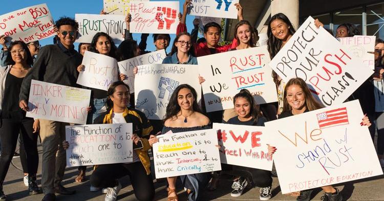 Involuntary transfer of Heritage teacher Tyler Rust sparks controversy ...