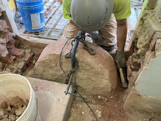 What a find: Date stone from 1899 annex found during construction of ...