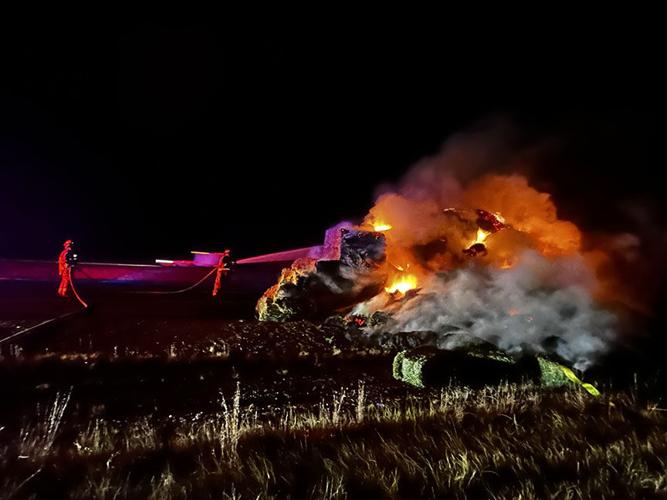 Hay trailer fire on Interstate 90 contained without injuries | Local ...