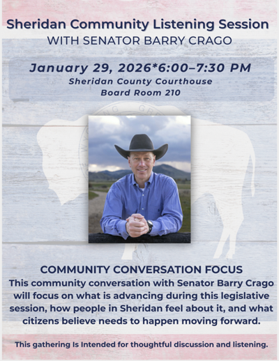 Listening session with Sen. Barry Crago Jan. 29 in Sheridan | People ...