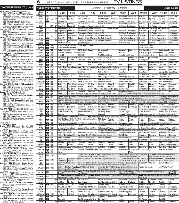 Page TV LISTINGS 5 | e-Edition | thesheridanpress.com