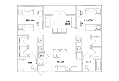 The Arlie - 2 Bed/2 Bath B | Apartments For Rent | theshorthorn.com