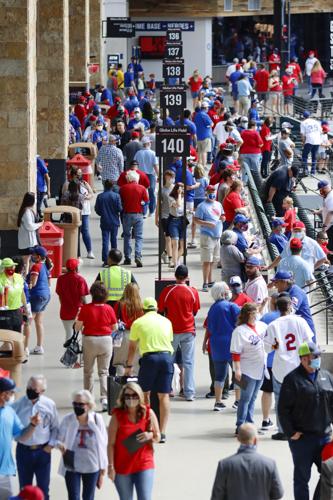 Photos: Texas Rangers play in front of fans at Globe Life Field for the ...
