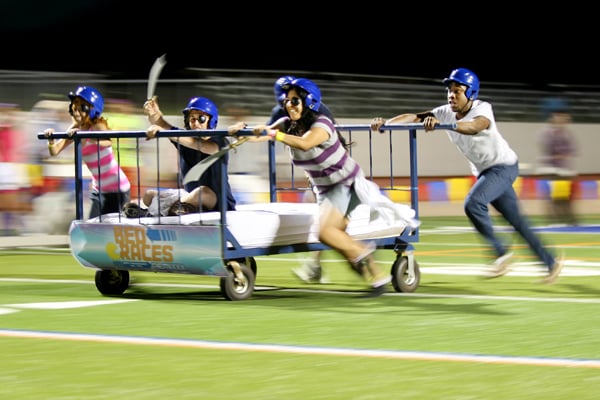 My CFB Field is used for bed races. BED RACES. : r/CFB