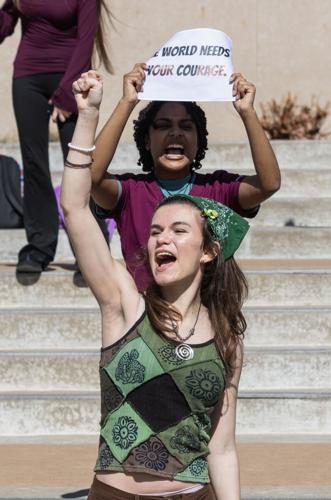 High school students protest ICE outside Arlington City Hall | City ...