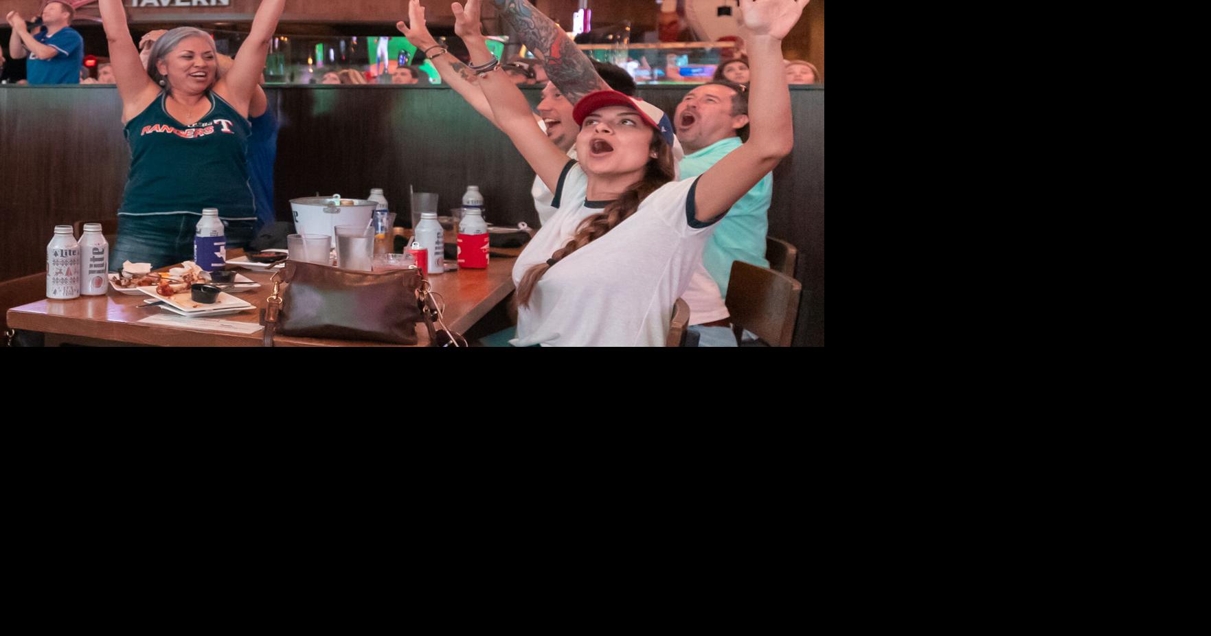 Photos: Fans flock to Texas Live to watch Texas Rangers' crowd-less ...