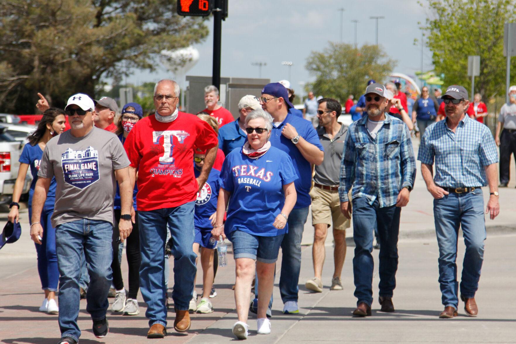 Photos: Texas Rangers play in front of fans at Globe Life Field for the ...