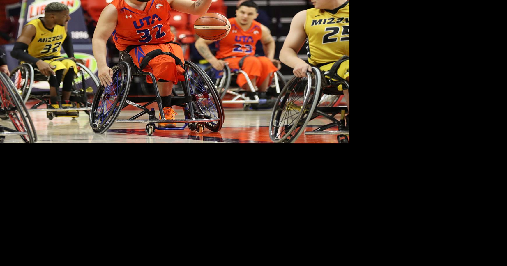 Movin’ Mavs alumnus Fabian Romo prepares to play wheelchair basketball ...